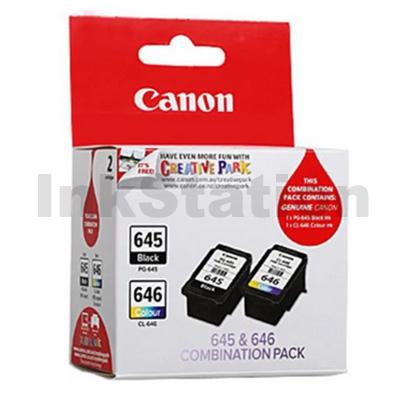 Canon PG-645 + CL-646 Genuine Ink Cartridge Twin Pack PG645CL646CP [1BK ...