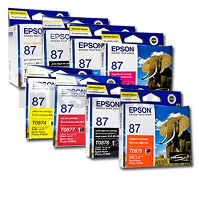 Epson 8-Pack 87 T0870-T0879 Genuine Ink Cartridges [1PBK,1C,1M,1Y,1R ...