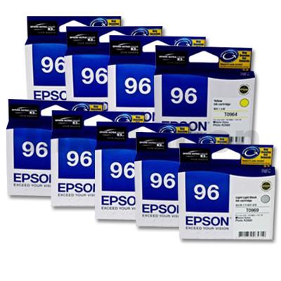 Epson 9-Pack Genuine T0961-T0969 Ink Cartridges [1PBK,1C,1M,1Y,1LC,1LM ...