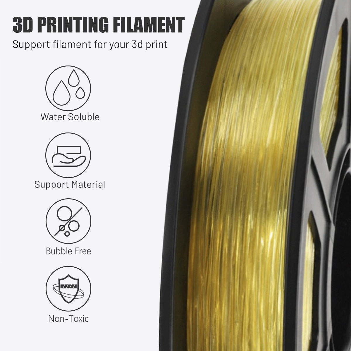 1 x PVA 3D Filament 1.75mm Transparent Yellow - 0.5KG - InkStation