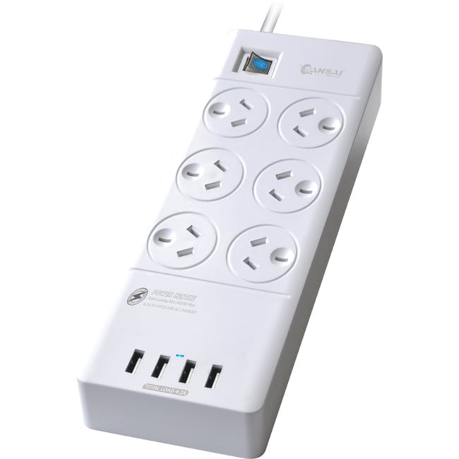 Jackson 1RU 6 Outlet 19 inch Rack Mounted Surge Protected Powerboard ...