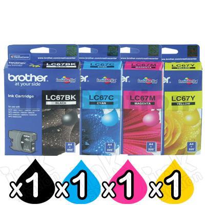 Brother 4 Pack Genuine LC-67 Ink Combo [BK+C+M+Y] - Ink Cartridges ...