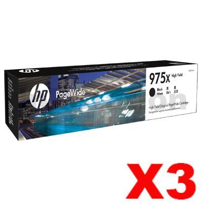 HP 3 x 975X Genuine Black High Yield Inkjet Cartridge L0S09AA - 10,000 ...