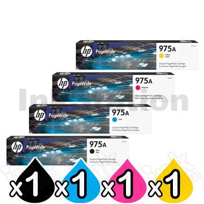 HP 4 Pack 975A Genuine Inkjet Combo L0R88AA - L0R97AA [1BK,1C,1M,1Y ...