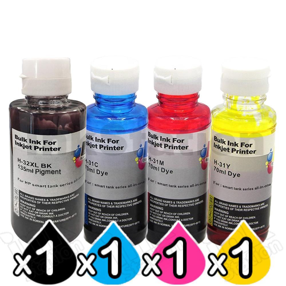 HP 4 Pack 32XL + 31 Compatible Ink Bottle 1VV24AA 1VU26AA-1VU28AA [1BK ...