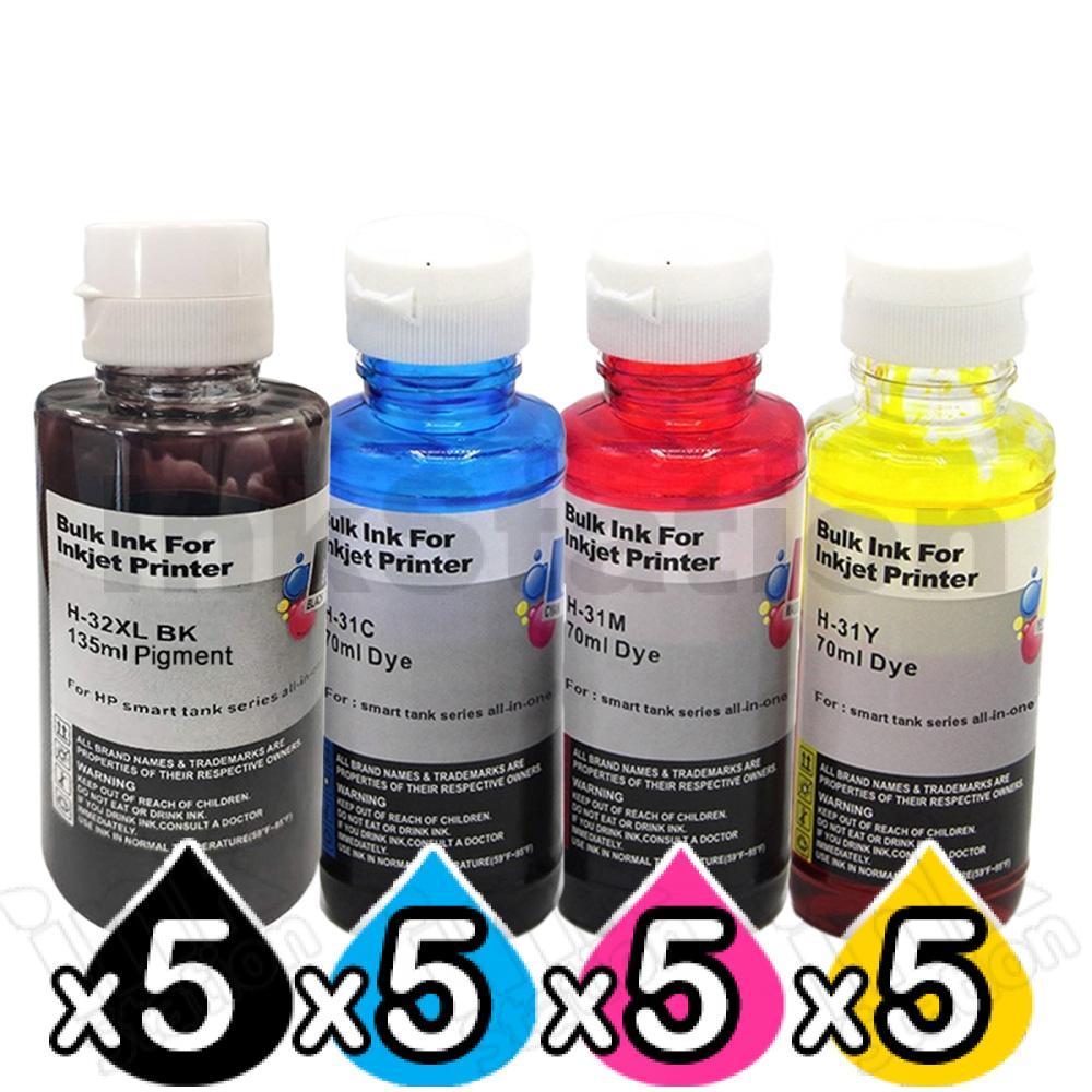 HP 20 Pack 32XL + 31 Compatible Ink Bottle 1VV24AA 1VU26AA-1VU28AA [5BK ...