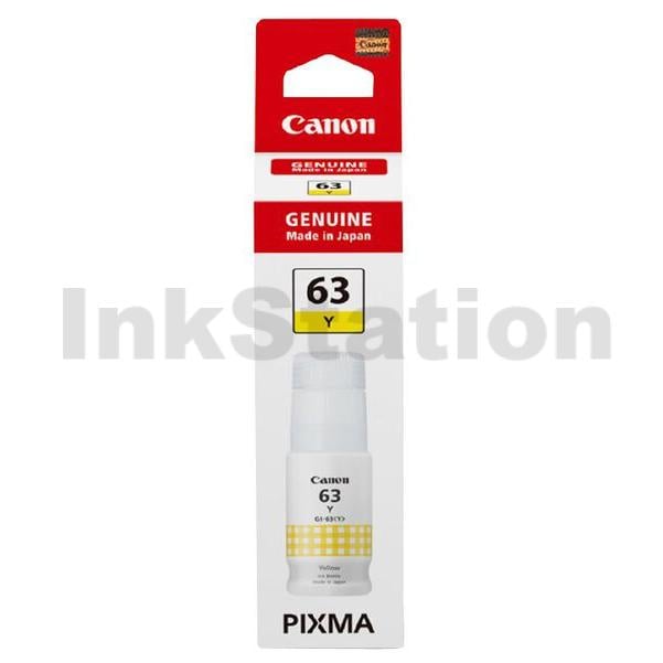 Canon Genuine GI63Y Yellow Ink Bottle - 8,000 pages - Ink Cartridges ...