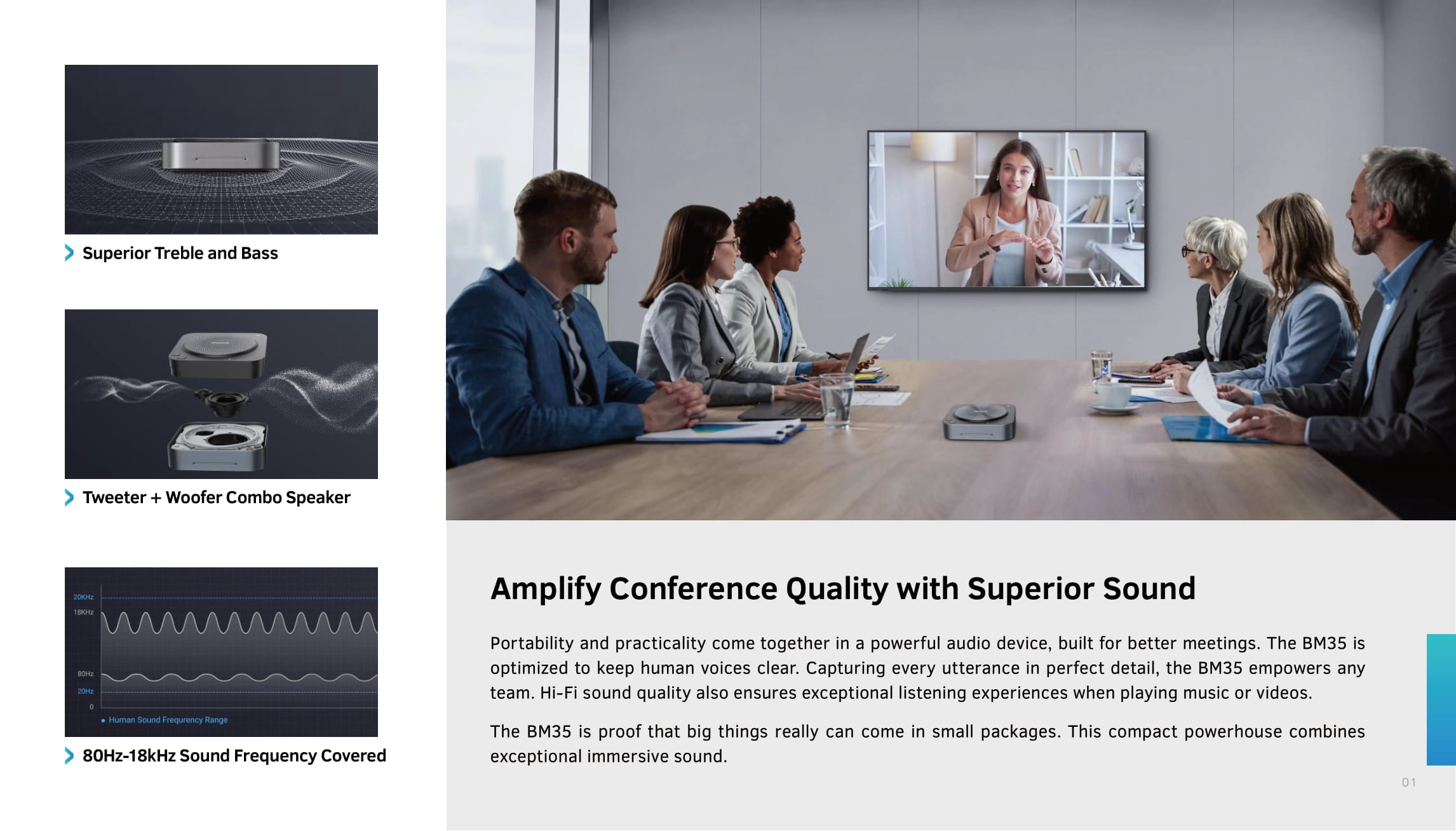 Maxhub Bluetooth *Zoom Certified* Teleconference Speakerphone BM35 - 6m Voice Pickup Range ...