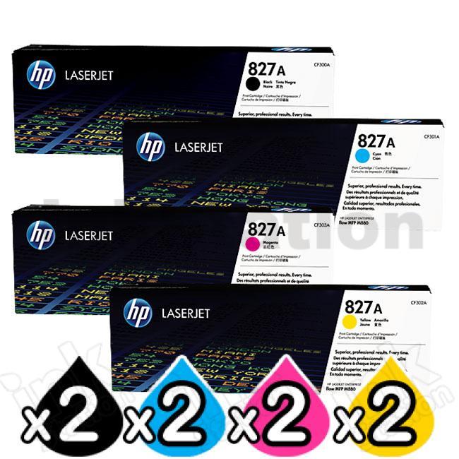 HP 2 Sets of 4 Pack CF300A-CF303A (827A) Genuine Toner Cartridges [2BK ...