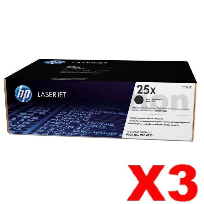 HP 3 x CF325X (25X) Genuine Black Toner Cartridge - 40,000 Pages ...