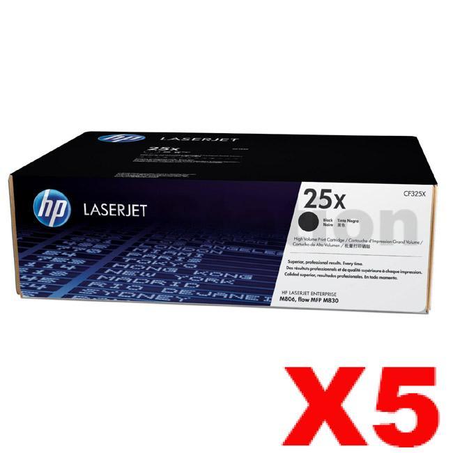 HP 5 x CF325X (25X) Genuine Black Toner Cartridge - 40,000 Pages ...