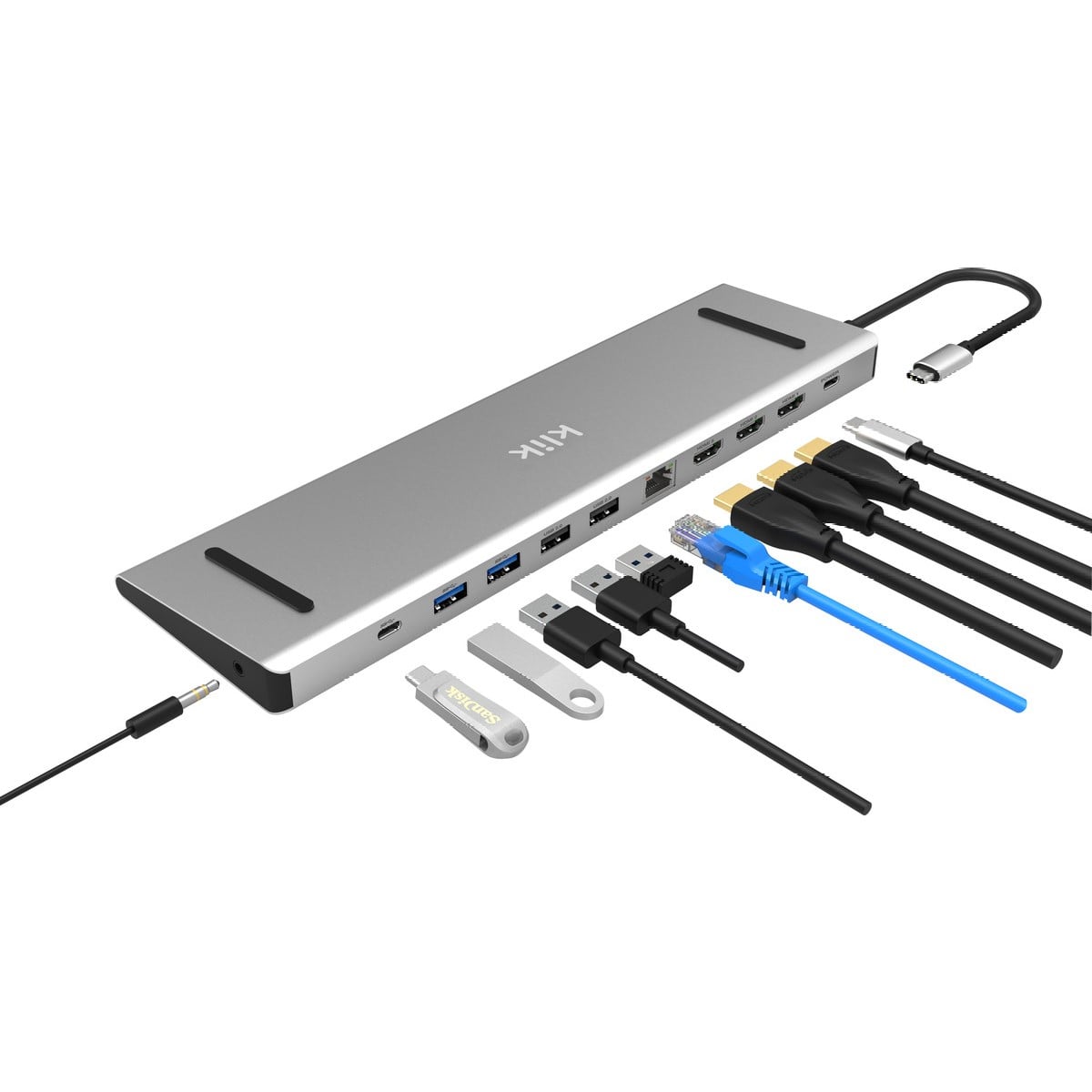 Klik USB-C DisplayLink Multi-Port Adapter with Dual HDMI, USB-C Data ...