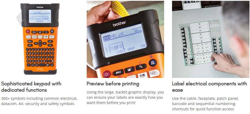 Brother P-Touch PT-E300VP Industrial Label Maker - InkStation