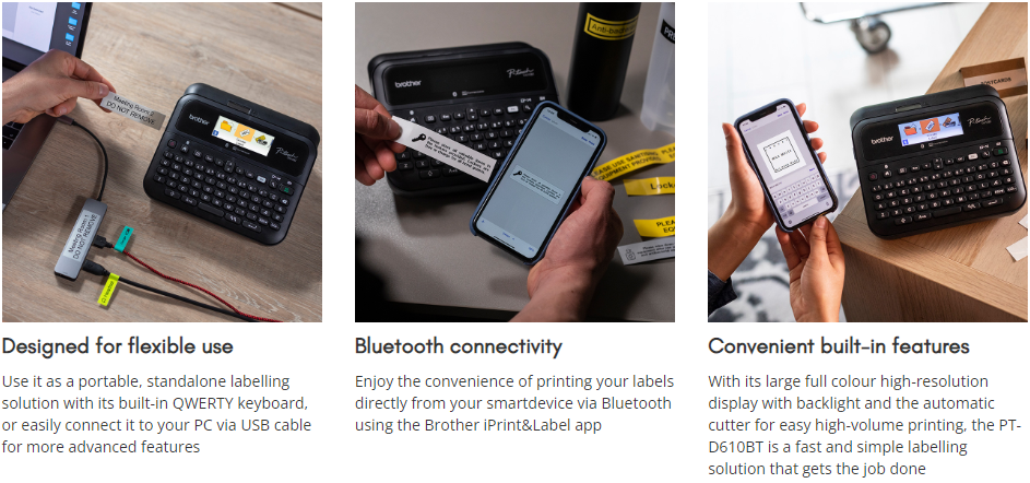 Brother P-Touch PT-D610BT Bluetooth Label Printer - InkStation