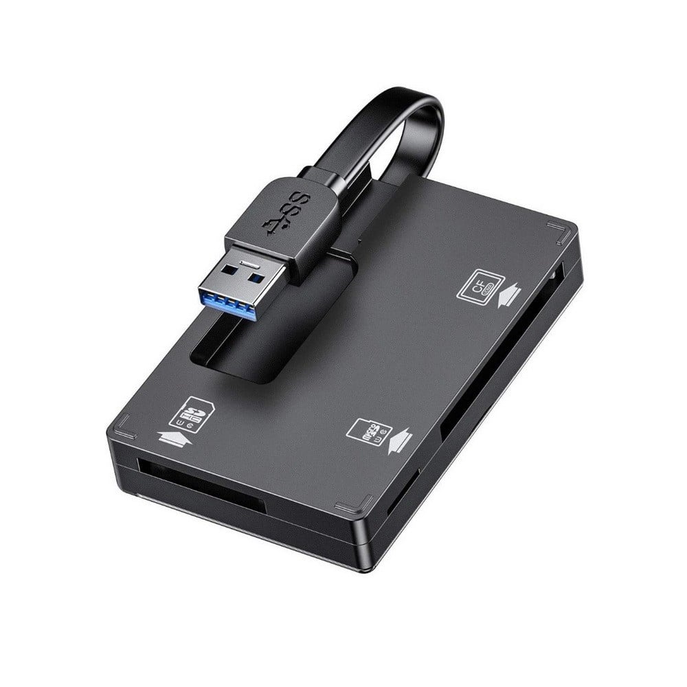 3-Slot SuperSpeed USB 3.0 Card Reader with Card Storage Case Simplecom ...