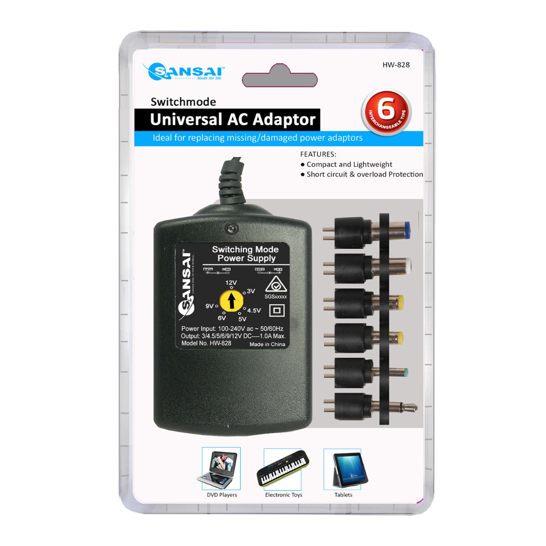 Sansai AC Power Adaptor Switchmode Universal Multi Voltage Compact ...