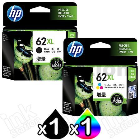 HP 2 Pack 62XL Genuine High Yield Inkjet Cartridges C2P05AA + C2P07AA ...