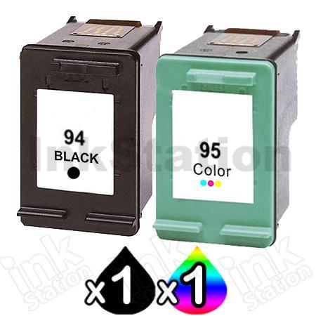 HP 2 Pack 94 + 95 Compatible Inkjet Cartridges C8765WA + C8766WA [1BK ...