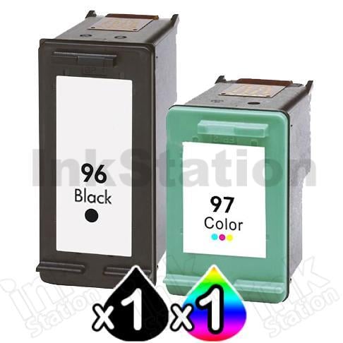 HP 2 Pack 96 + 97 Compatible Inkjet Cartridges C8767WA + C9363WA [1BK ...