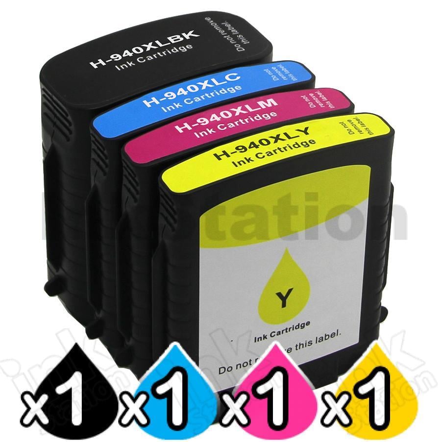 HP 4 Pack 940XL Compatible Inkjet Cartridges C4906AA - C4909AA [1BK,1C ...