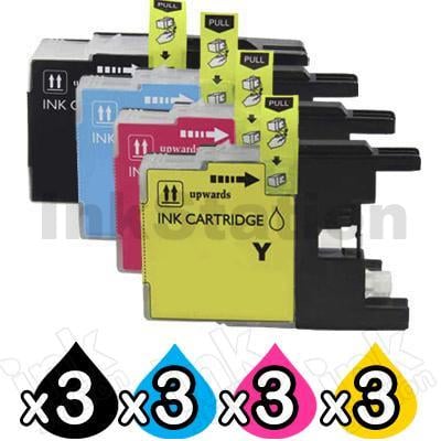 Brother 12 Pack Compatible LC40 Ink Cartridges [3BK,3C,3M,3Y] - Ink ...