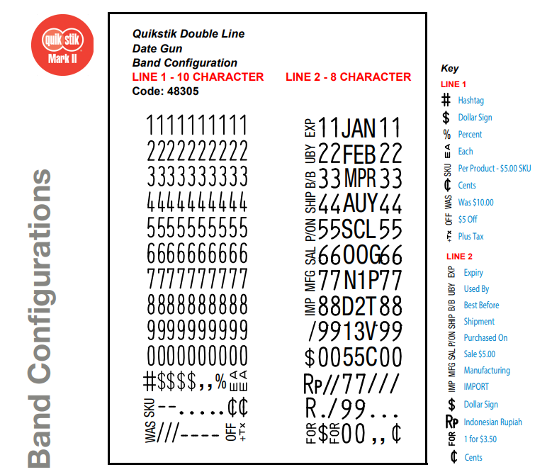 QuikStik Mark II Double Line Date Gun 48305 - InkStation