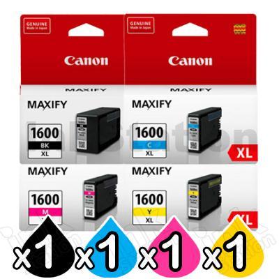 Canon 4 Pack PGI-1600XL Genuine High Yield Ink Cartridge [1BK,1C,1M,1Y ...