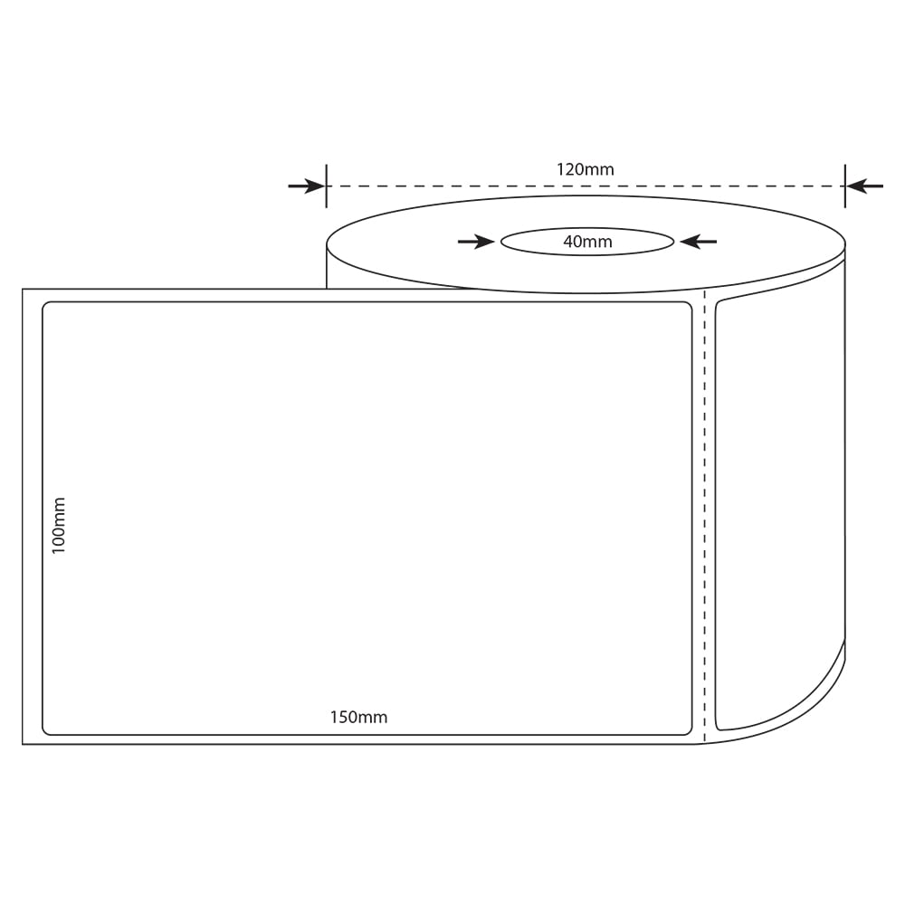 1 Roll Go Logistics Labels Perforated Thermal Label 100mm X 150mm - 500 ...