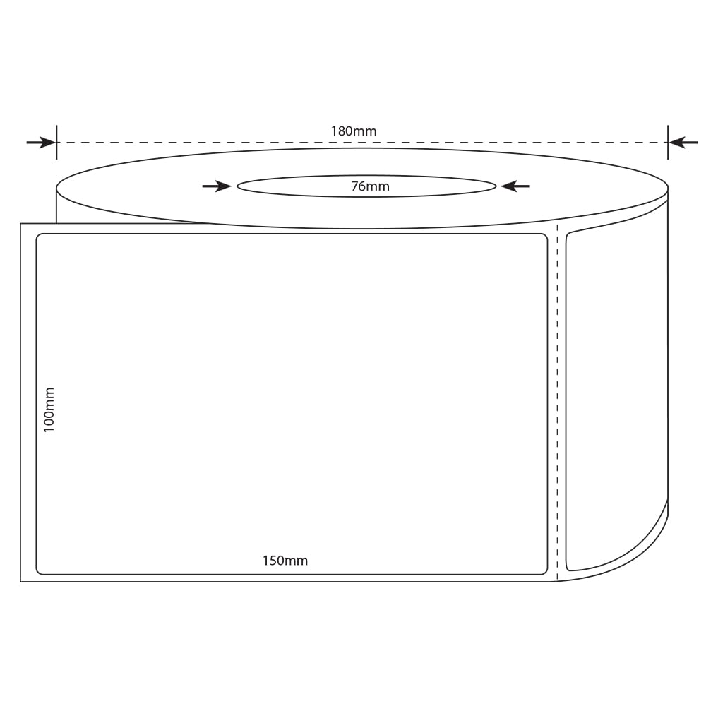 1 Roll Go Logistics Labels Perforated Thermal Label 100mm X 150mm ...