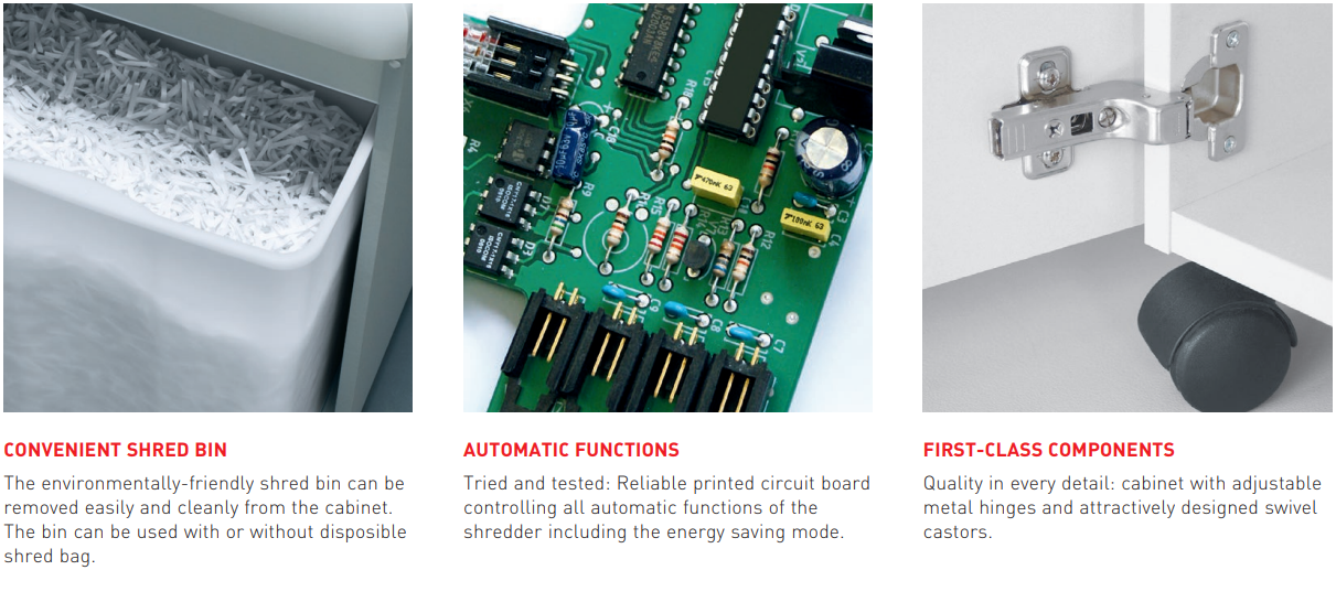 Ideal 2503CC 15-Sheet 75L Bin Cross Cut Shredder Security Level P-4 ...