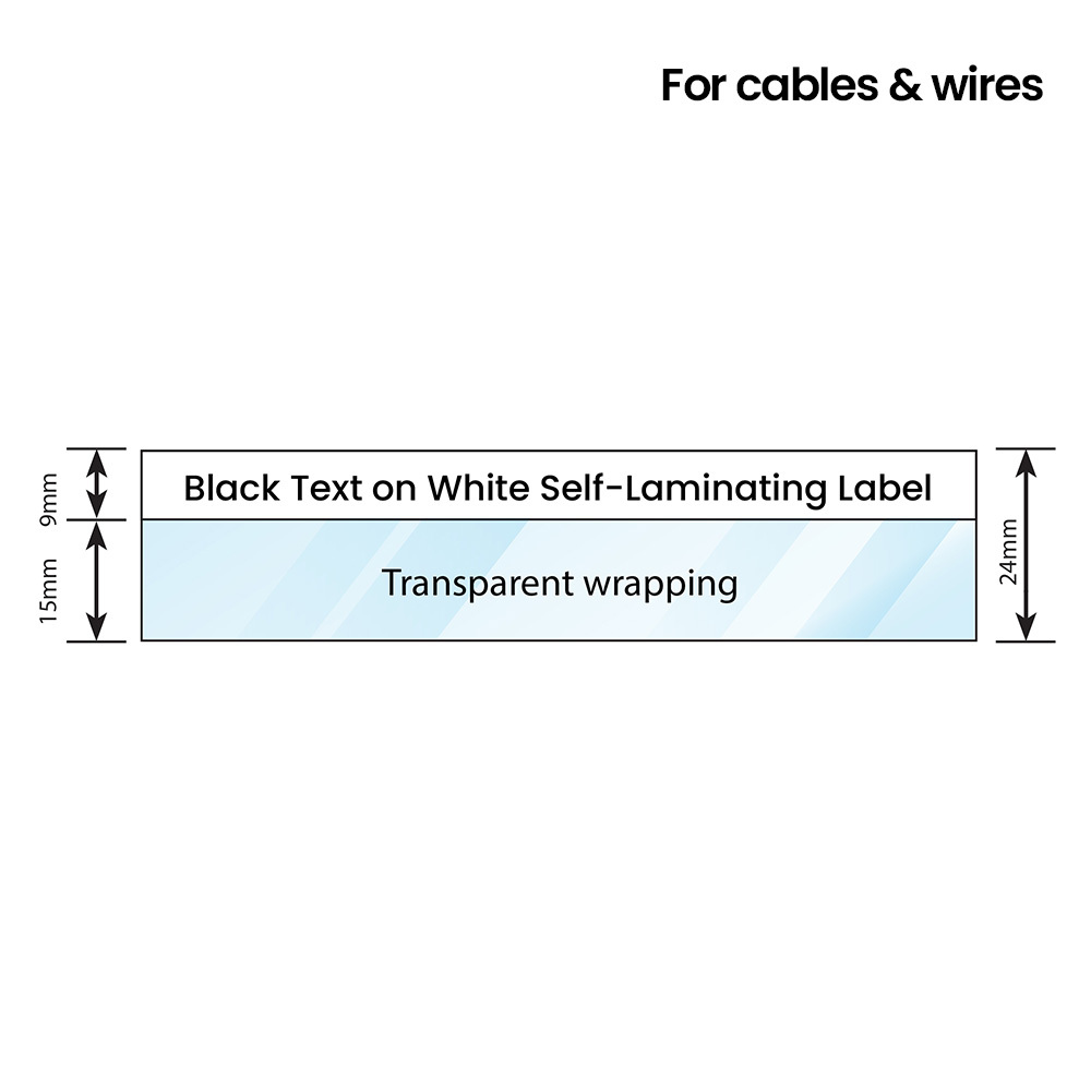 Brother 3 x Compatible TZe-SL251 24mm Black Text on White Self ...