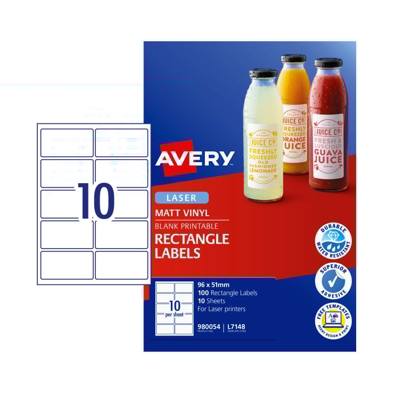 Avery #959411 Weatherproof Laser Shipping Labels 4UP 139 x 99.1 mm ...