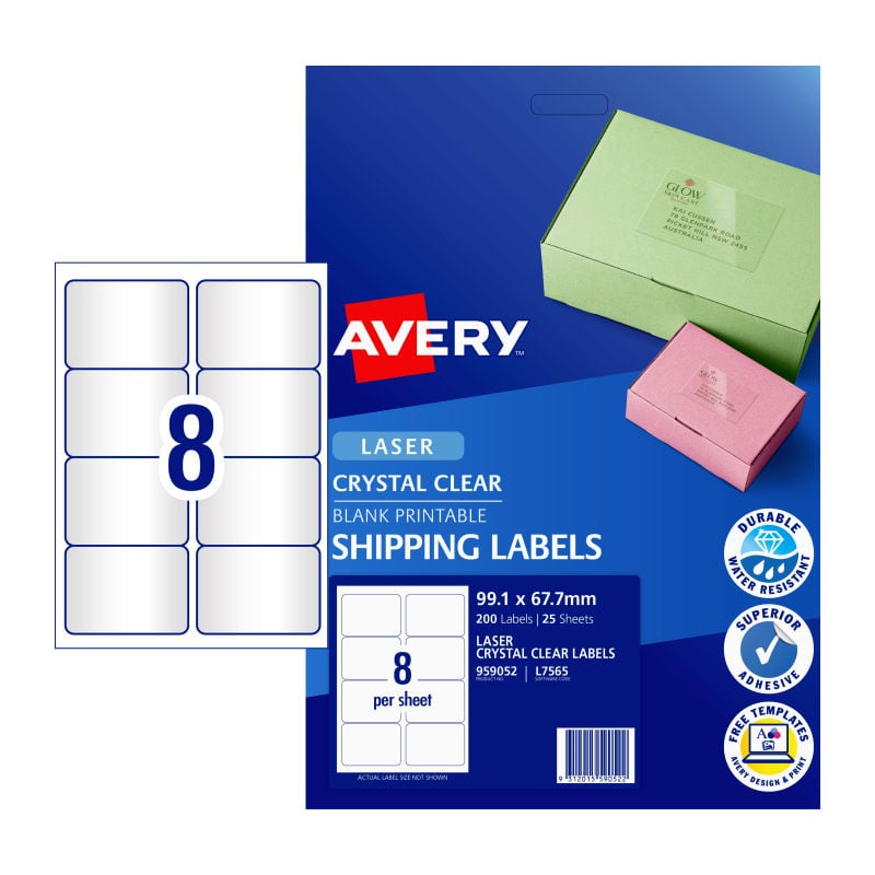Avery #980022 Crystal Clear Laser Round Labels 12UP 60mm - (120 Labels ...