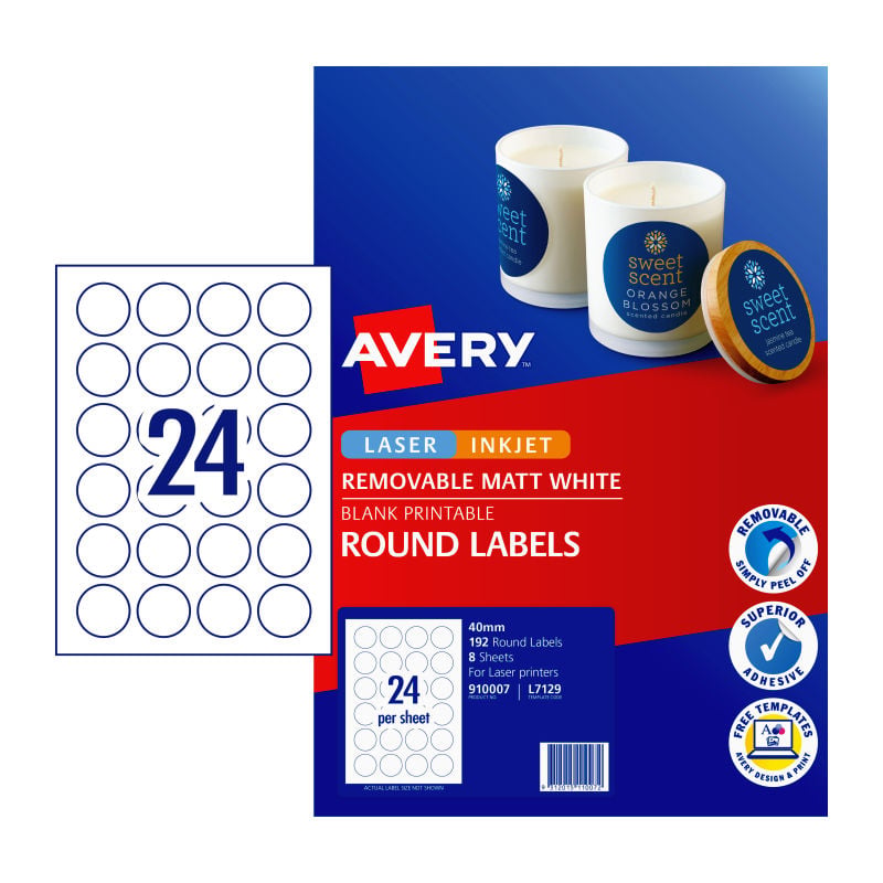 Avery #980022 Crystal Clear Laser Round Labels 12UP 60mm - (120 Labels ...