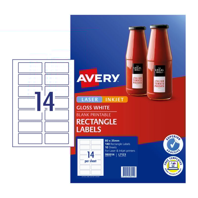Avery #980021 Crystal Clear Laser Square Labels 20UP 45 x 45mm - L7126 ...