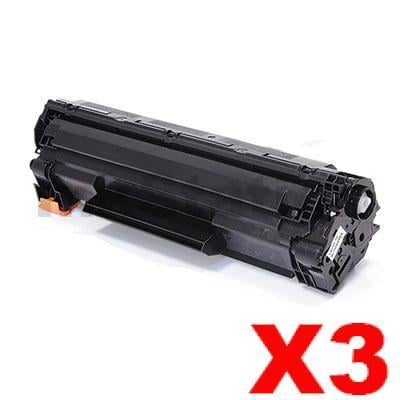 HP 3 x CF283X (83X) Compatible Black Toner Cartridge - 2,200 Pages ...