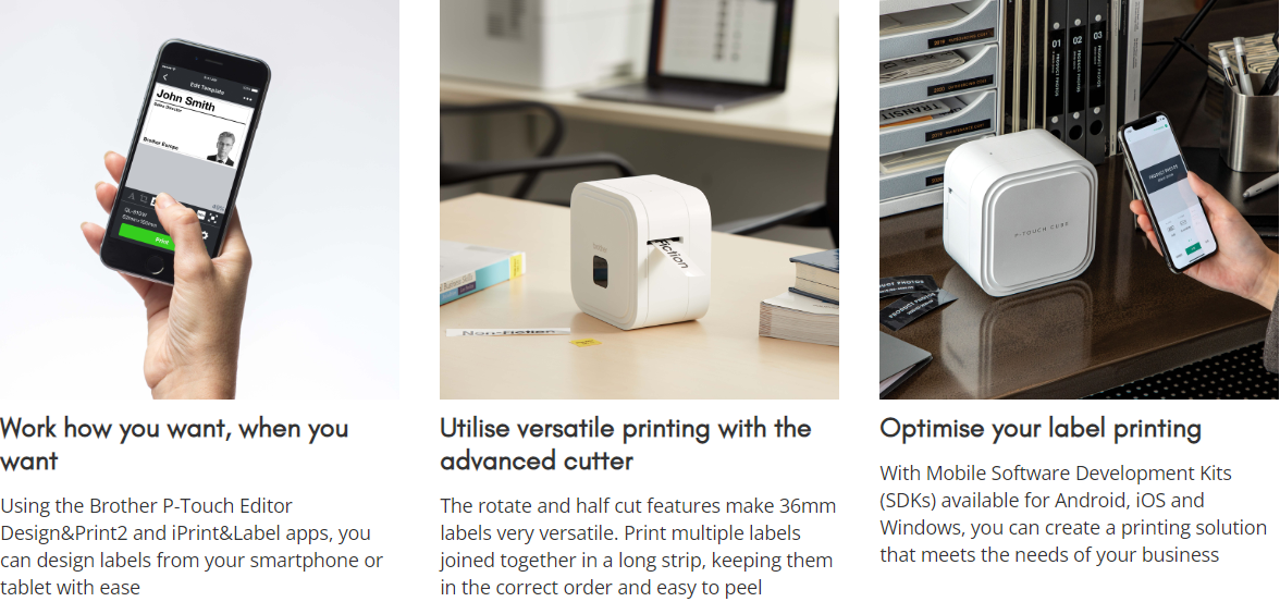 Brother PT-P910BT P-Touch Cube Pro Smartphone and PC label Maker ...