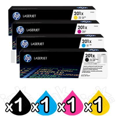 HP 4 Pack CF400X-CF403X (201X) Genuine Toner Cartridges [1BK,1C,1M,1Y ...