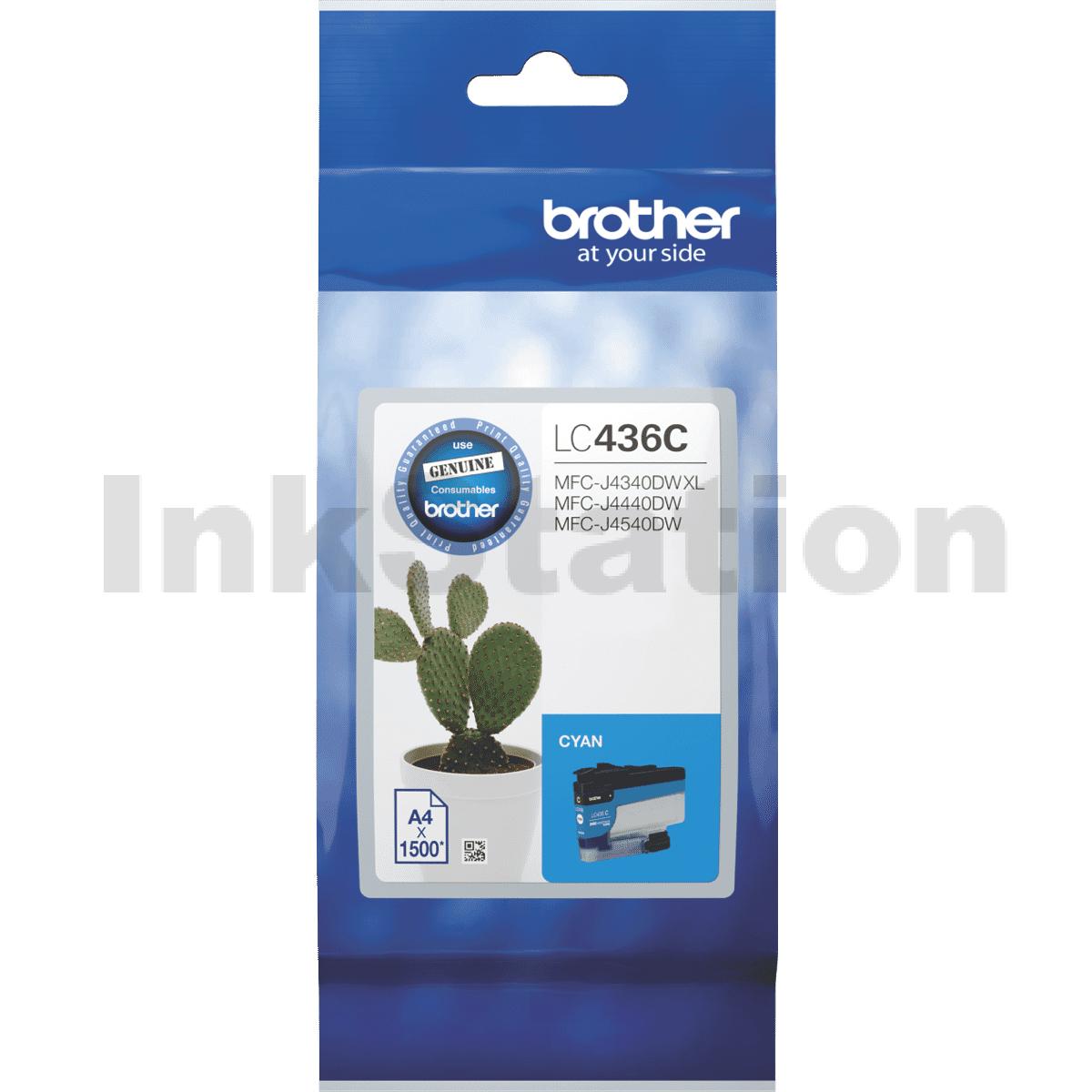 Brother Genuine LC-436C Cyan Ink Cartridge - 1,500 pages - Ink ...