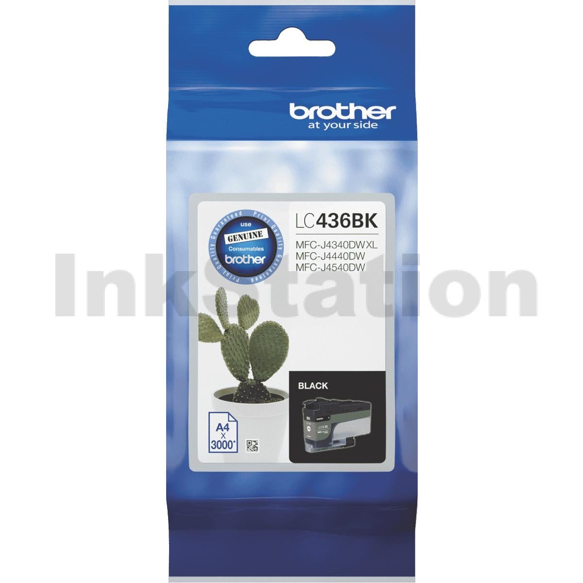 Brother Genuine LC-436BK Black Ink Cartridge - 3,000 pages - Ink ...