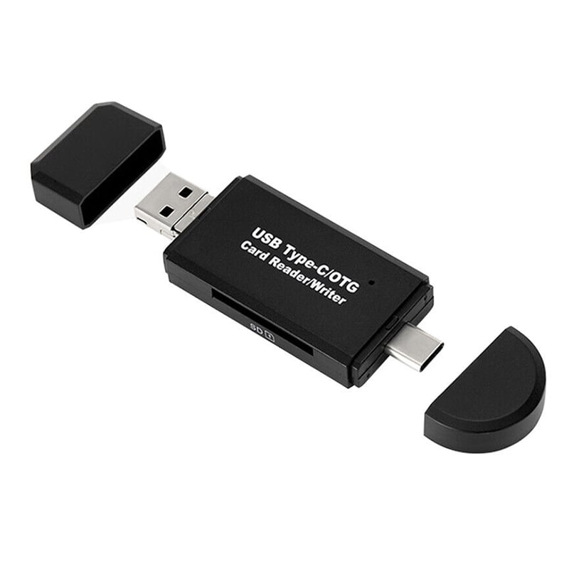 2-in-1 USB Type-C / USB 3.0 Card Reader OTG for SD and MicroSD Cards Up ...