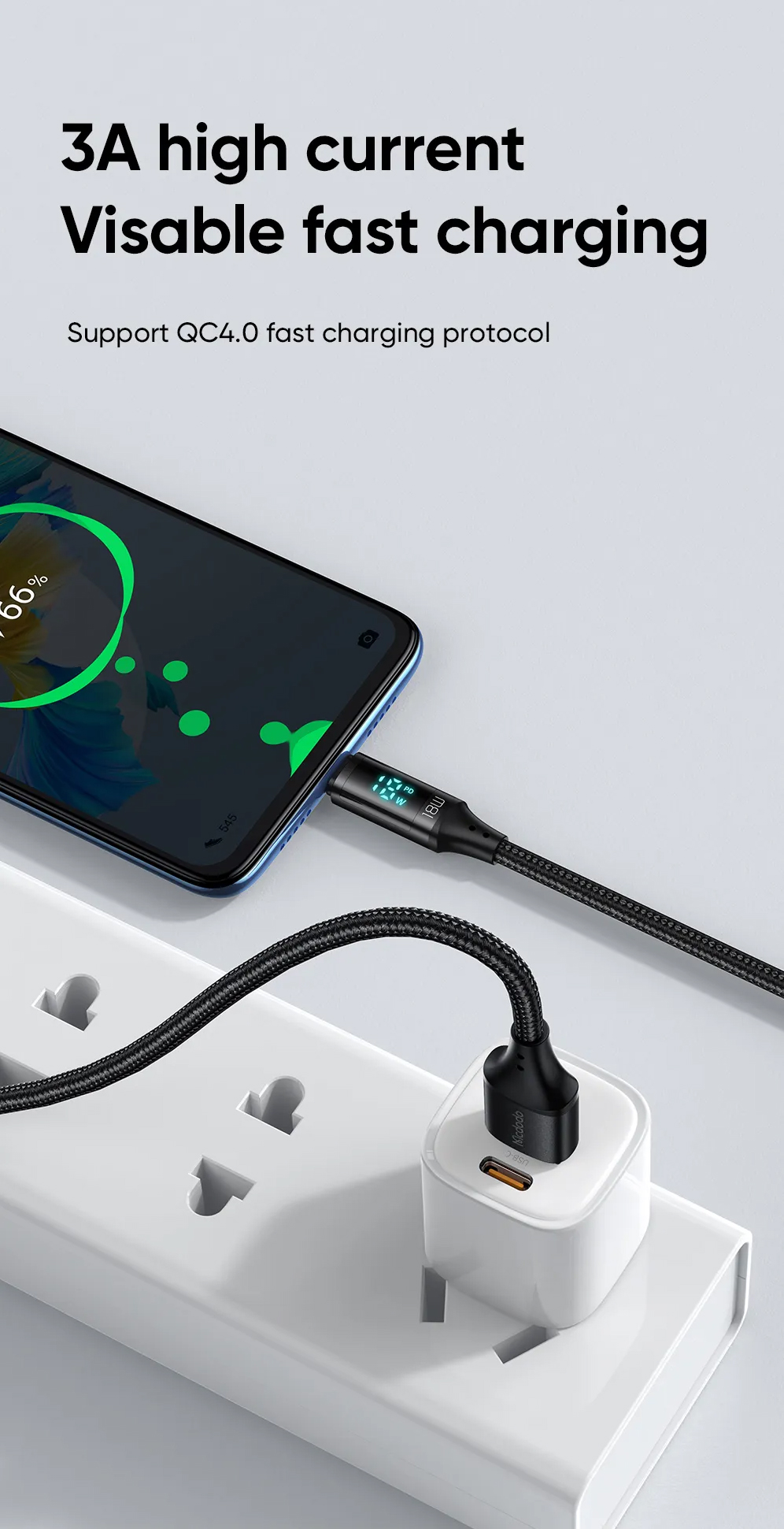 Digital HD USB-A to Micro USB Fast Charging Nylon Braided Cable - 1.2m ...