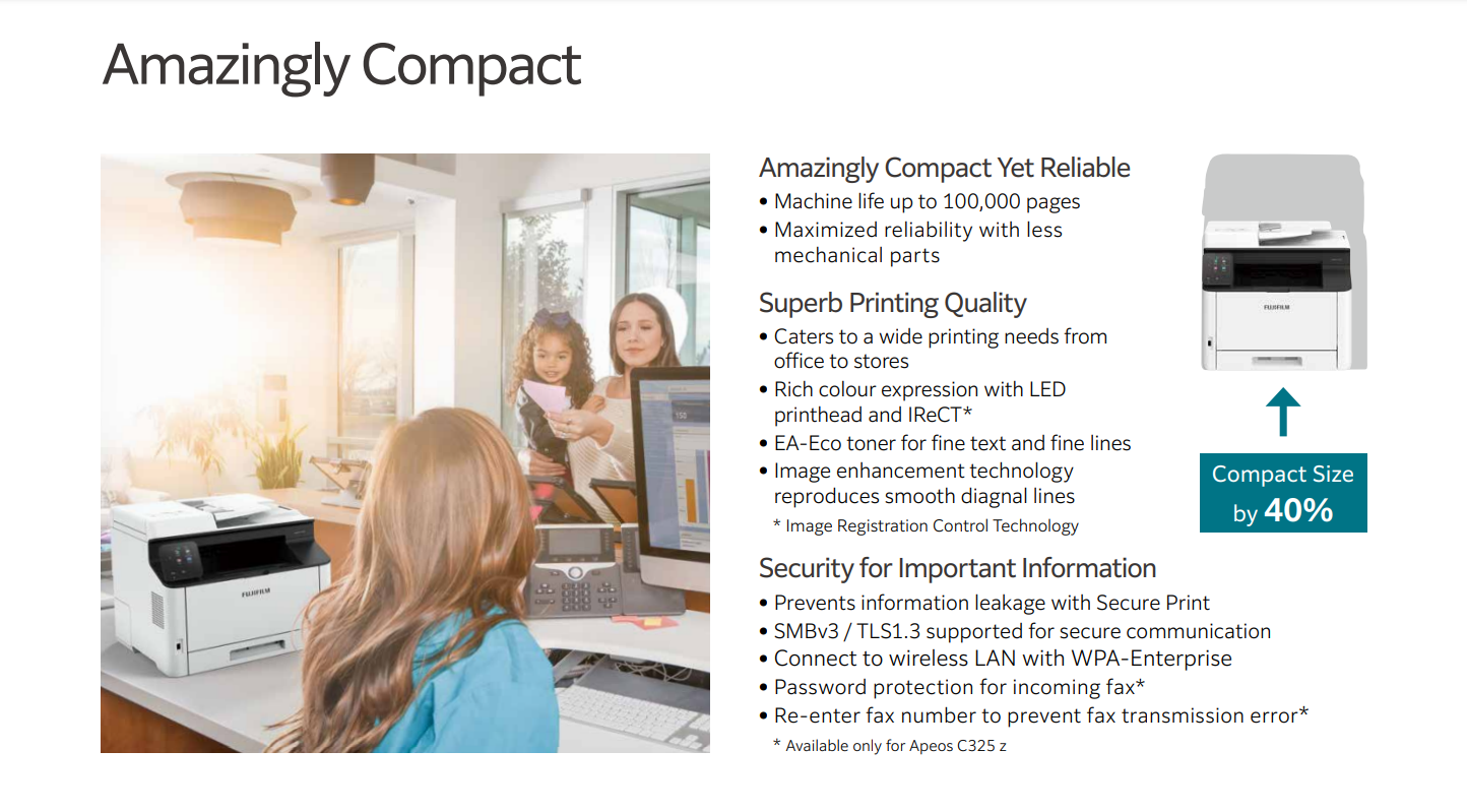 4-in-1 FujiFilm Apeos C325z A4 Colour Wireless Multifunction Printer ...