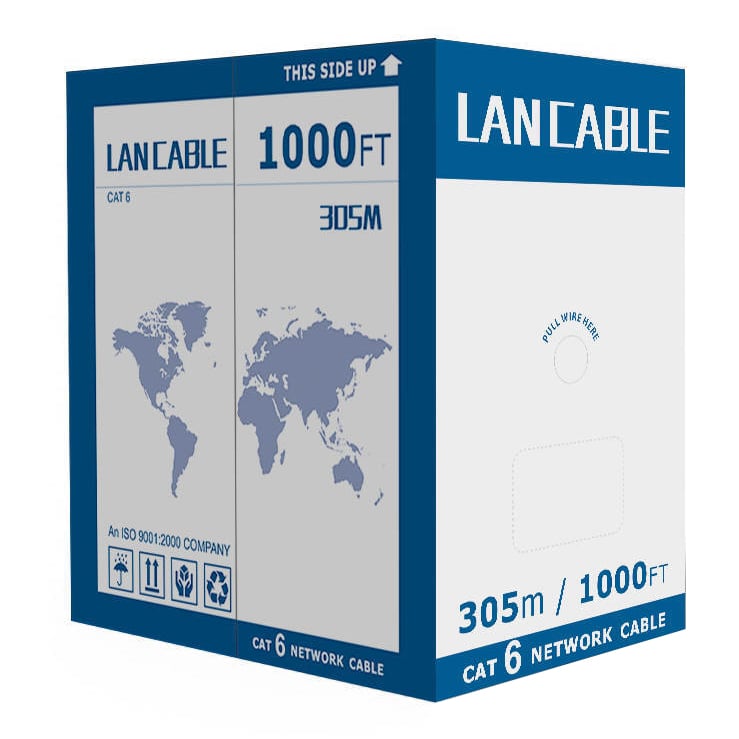 CAT6 UTP Ethernet Cable 305M Roll Bare Copper - Blue - InkStation