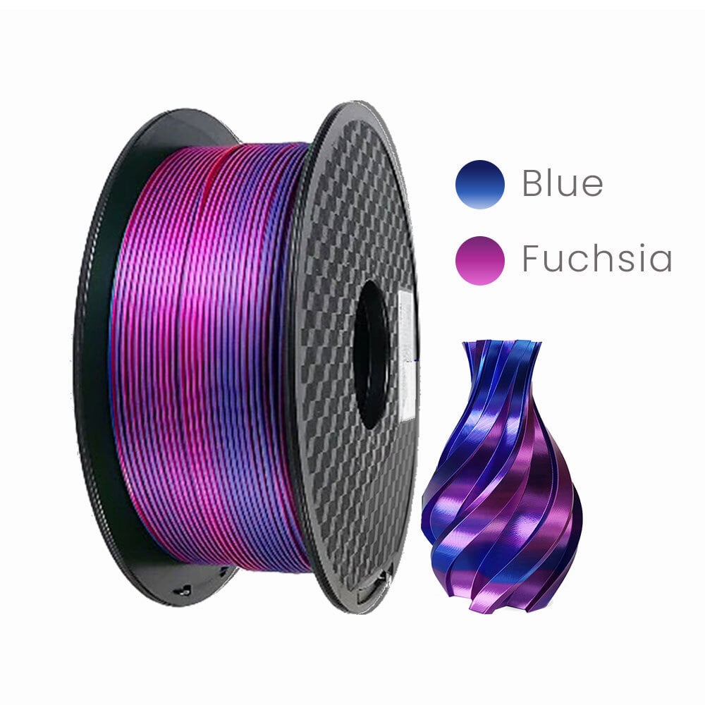 1 x Silk PLA 3D Filament 1.75mm Bicolour Blue & Fuchsia - 1KG - InkStation