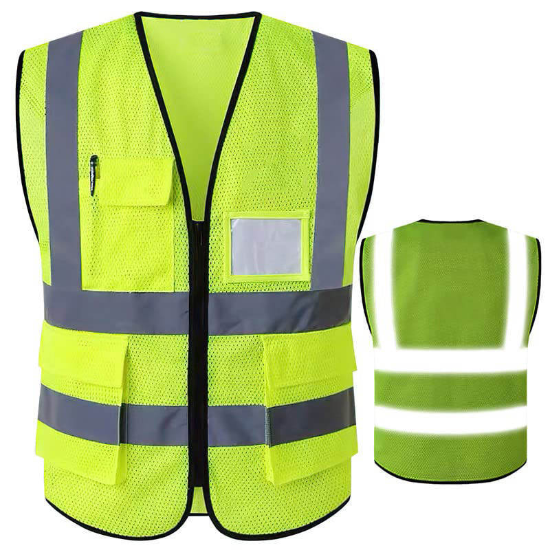 Mesh Reflective Safety Vest with Pockets and ID Badge Holder Unisex ...