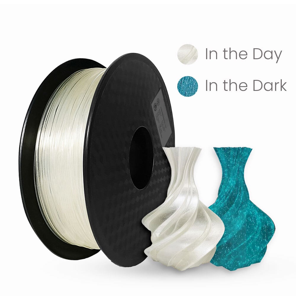 1 x Glow-In-Dark PLA 3D Filament 1.75mm Noctilucent Blue to Blue - 1KG ...