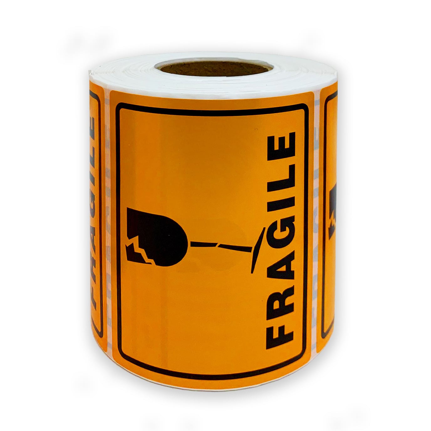 1 Roll x FRAGILE Glass Warning Label in Orange Shipping Adhesive ...