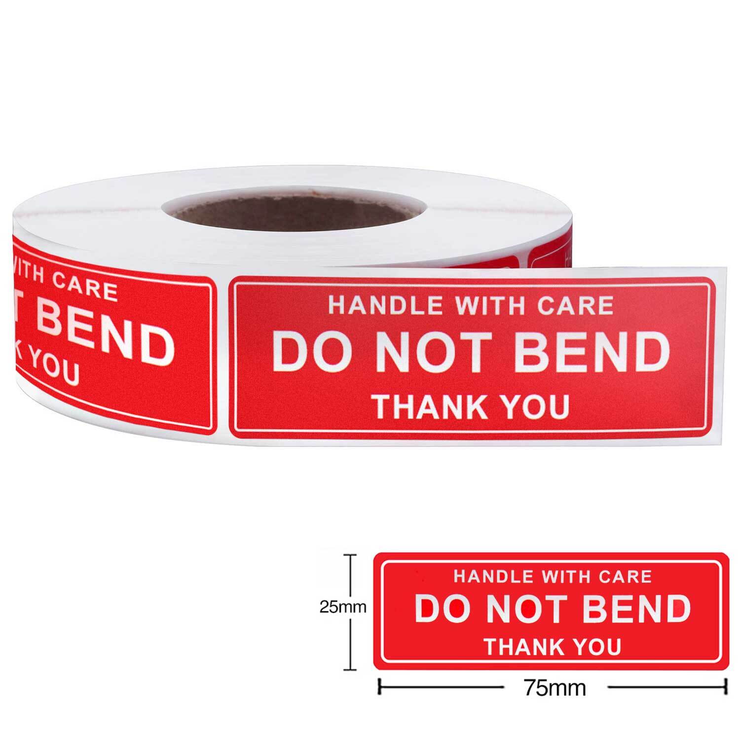 HANDLE WITH CARE DO NOT BEND THANK YOU Shipping Label Warning Adhesive ...