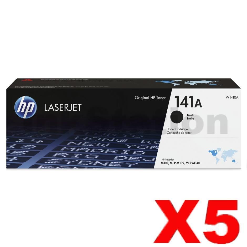 HP 5 x 141A W1410A Genuine Black Toner Cartridge - 950 Pages - Toner ...